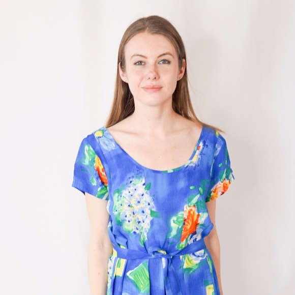 Jams World | Dresses | Jams World Hawaiian Print Blue Maxi Dress 992 ...